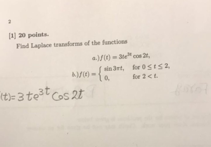Solved Find Laplace transforms of the functions f(t) = | Chegg.com