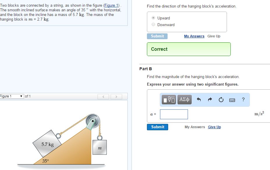 Solved Two blocks are connected by a string, as shown in the | Chegg.com