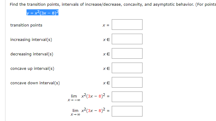 Solved Find the transition points, intervals of | Chegg.com