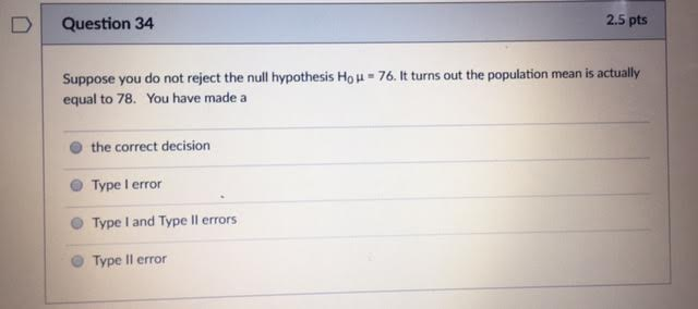 Solved Suppose you do not reject the null hypothesis H_0 mu | Chegg.com