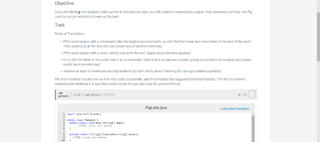 Solved Objective Using the String maripulalion skills gained | Chegg.com