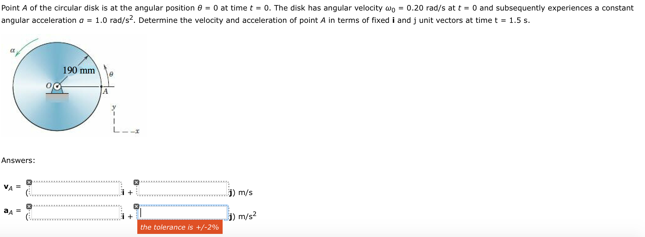 Solved: Point A Of The Circular Disk Is At The Angular Pos... | Chegg.com