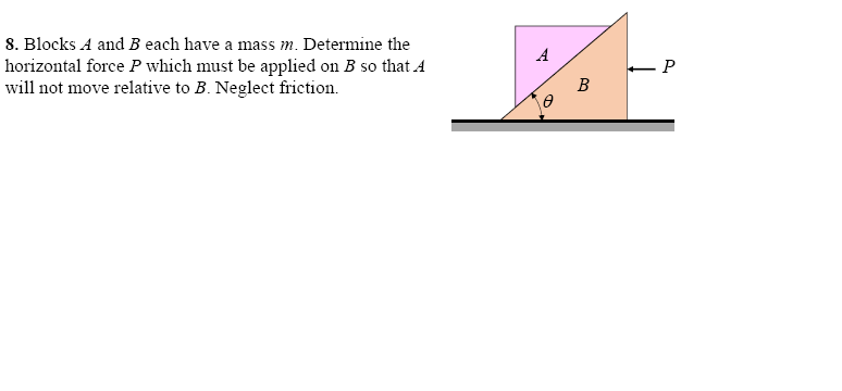 Solved 8. Blocks A and B each have a mass m. Determine the | Chegg.com