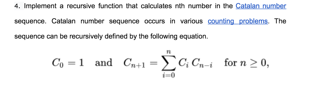 4. Implement a recursive function that calculates nth | Chegg.com
