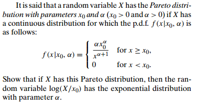 It is said that a random variable X has the Pareto | Chegg.com