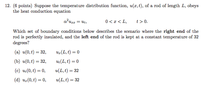 Solved Suppose The Temperature Distribution Function Ux 7824