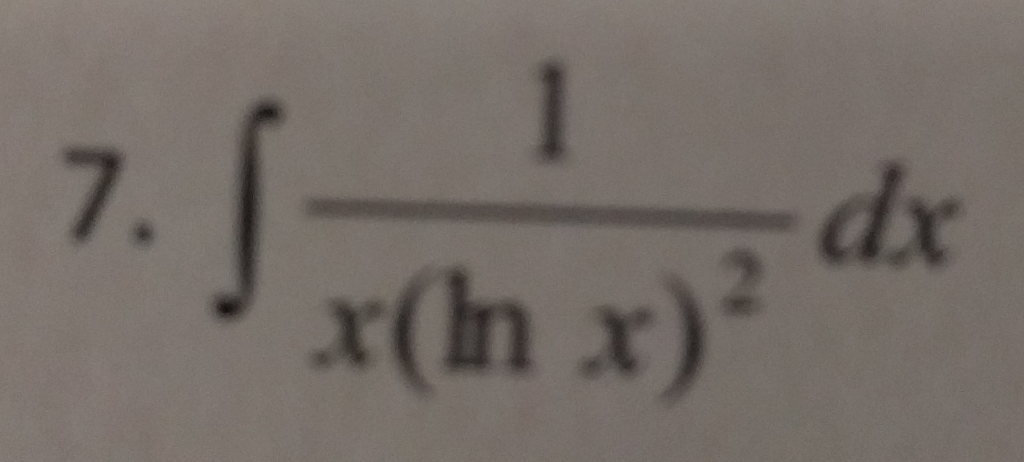 Solved integral 1/x(ln x)^2 dx | Chegg.com