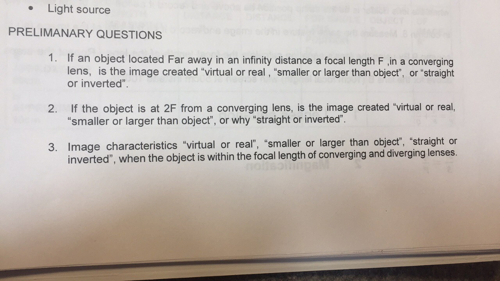 Solved If an object located Far away in an infinity distance | Chegg.com