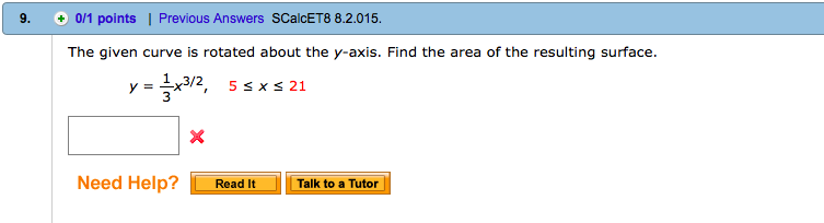 Solved The given curve is rotated about the y-axis. Find the | Chegg.com