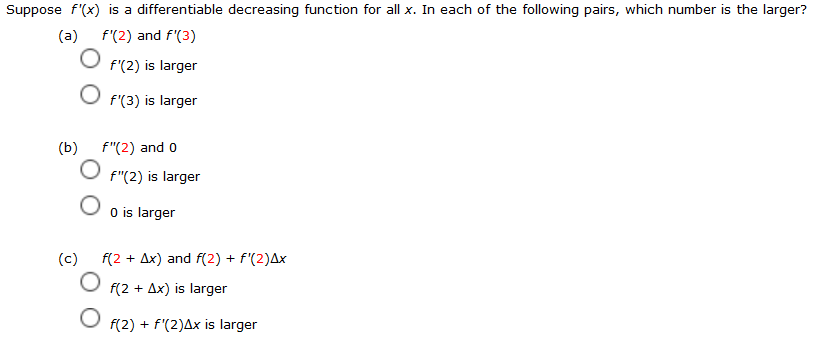 Solved Suppose f'(x) is a differentiable decreasing function | Chegg.com