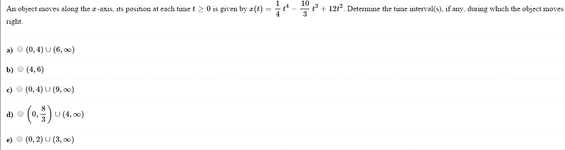 Solved An Object Moves Along The X Axis Its Position At