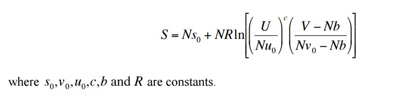 A gas has the following fundamental entropy | Chegg.com