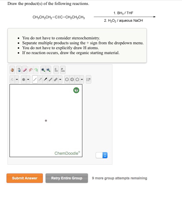 Solved Draw the product(s) of the following reactions. You | Chegg.com
