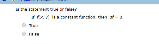 Solved Is the statement true or false? If f(x, y) is a | Chegg.com