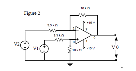 Solved From Figure #2 calculate V0(if V1=2V; V2=1V) V0(if | Chegg.com