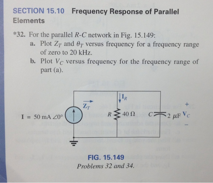 *32. For the parallel R-C network in Fig. 15.149: a. | Chegg.com
