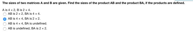 Solved Find the matrix product AB, if it is defined. A = [3 | Chegg.com