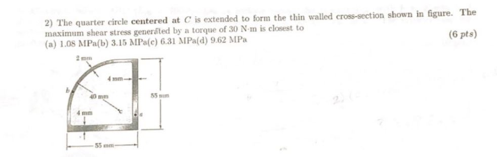 Solved 2) The quarter circle centered at C is extended to | Chegg.com