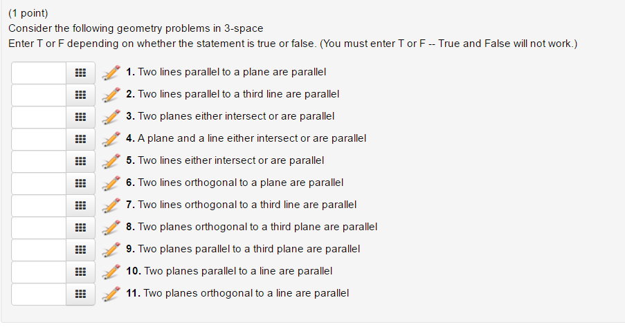 Solved Consider the following geometry problems in 3-space | Chegg.com