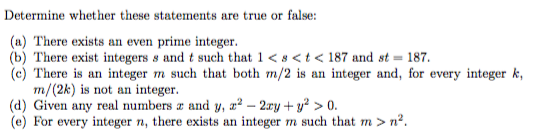Solved Determine whether these statements are true or false: | Chegg.com