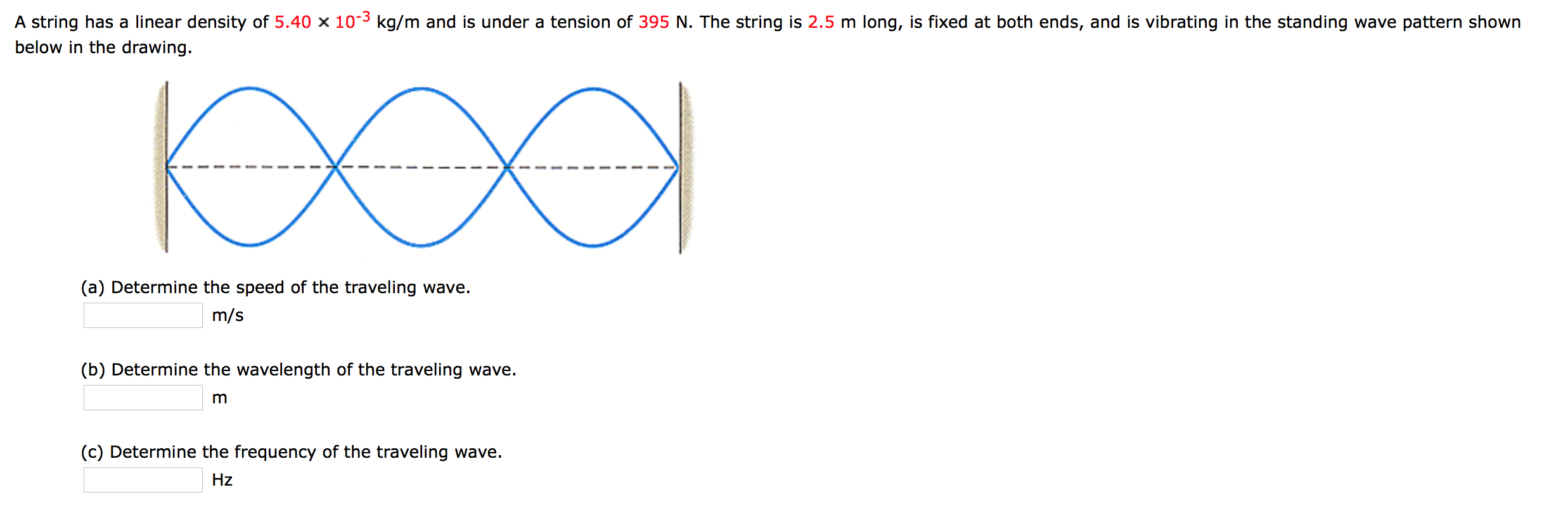 Solved A string has a linear density of 5.40 Times 10^-3 | Chegg.com