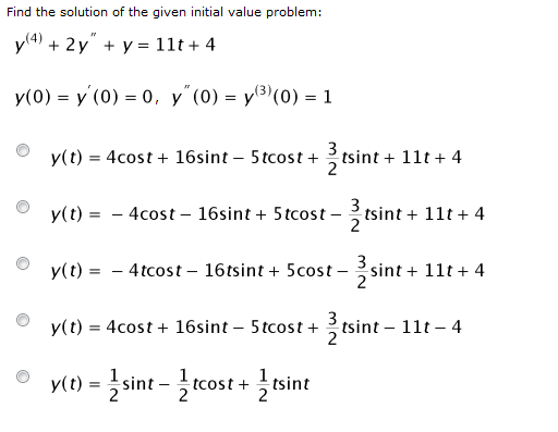 Solved Find The Solution Of The Given Initial Value Problem