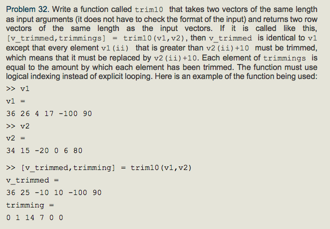 Solved Problem 32. Write a function called trim10 that takes | Chegg.com