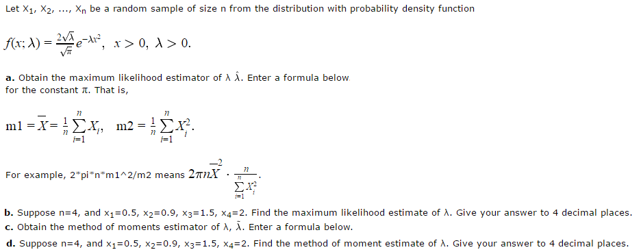 Solved Let X_1, X_2, ..., X_n be a random sample of size n | Chegg.com