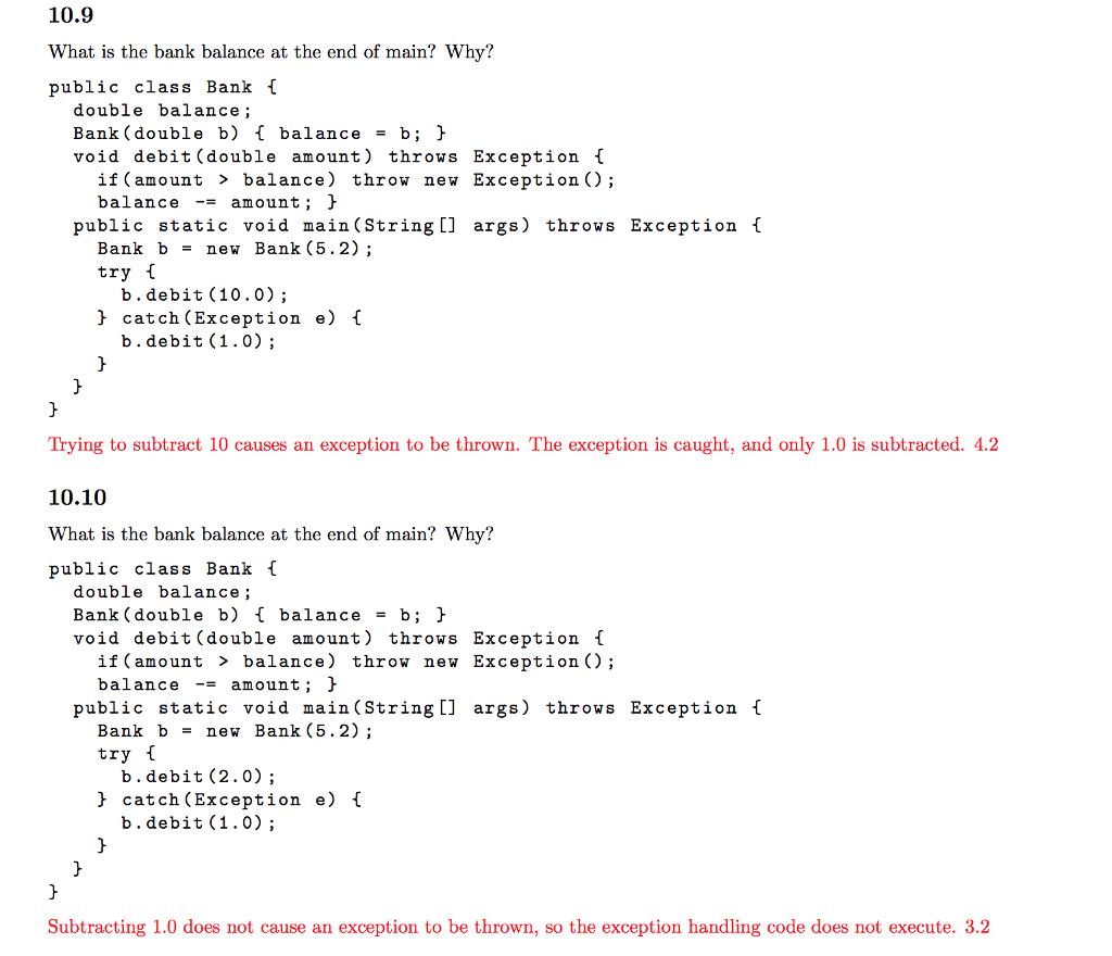 Solved 10.9 What is the bank balance at the end of main? | Chegg.com