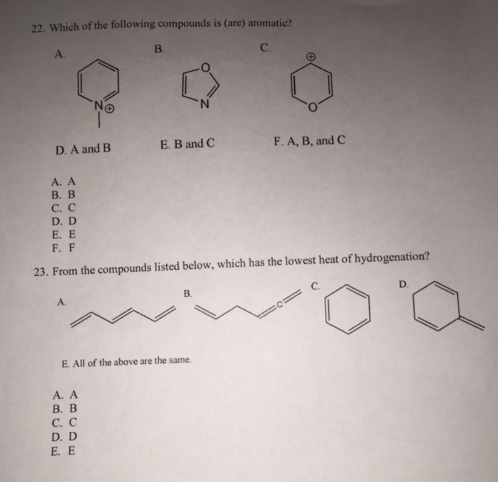 Solved 12. Which of the following compounds is not aromatic? | Chegg.com