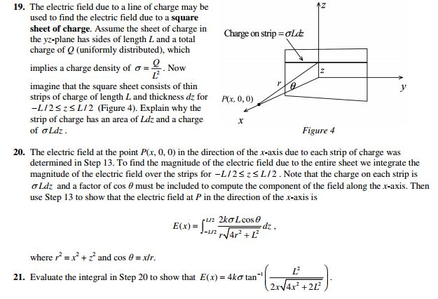 Solved Square sheet of charge question. Calculus 3. | Chegg.com