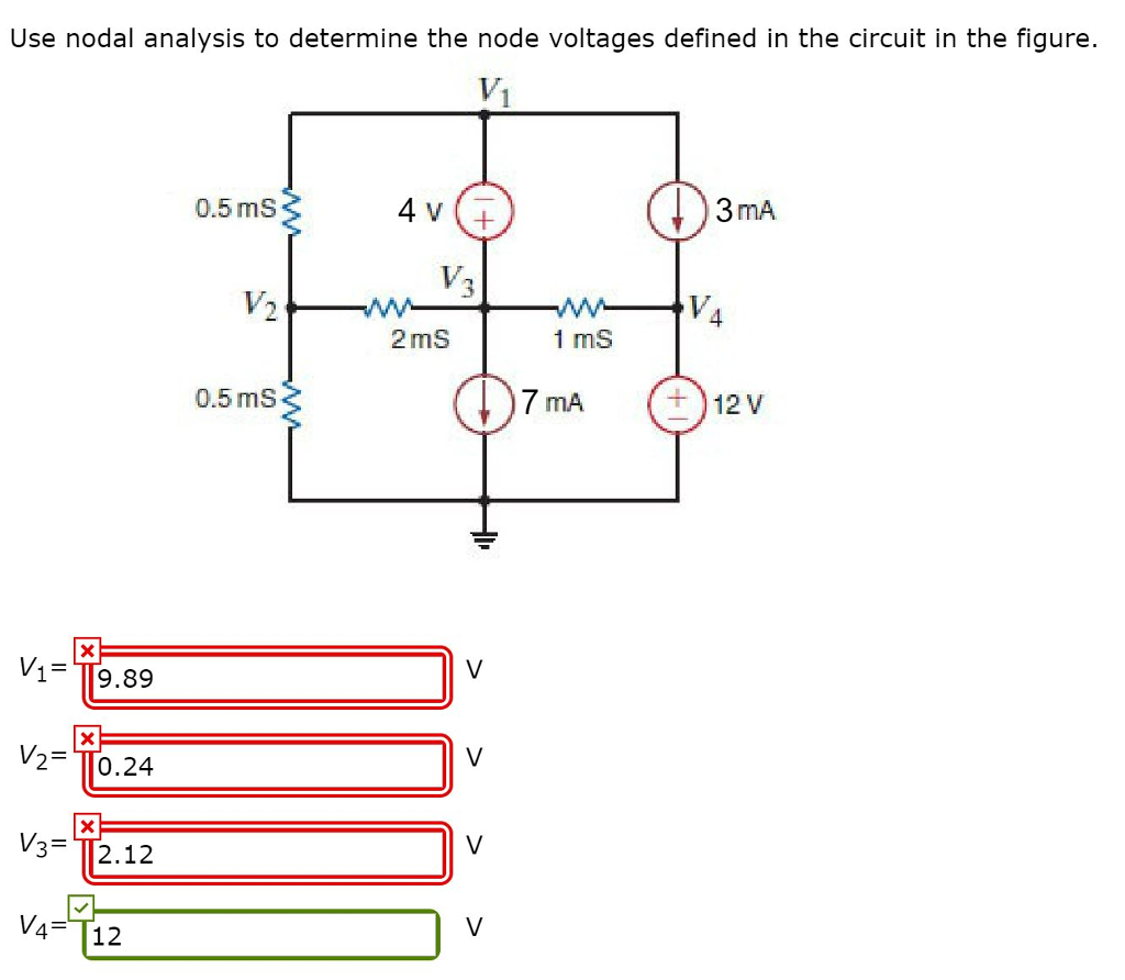 Solved Use nodal analysis to determine the node voltages | Chegg.com