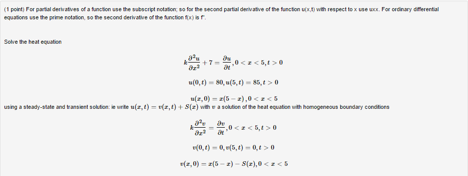 Solved (1 point) For partial derivatives of a function use | Chegg.com