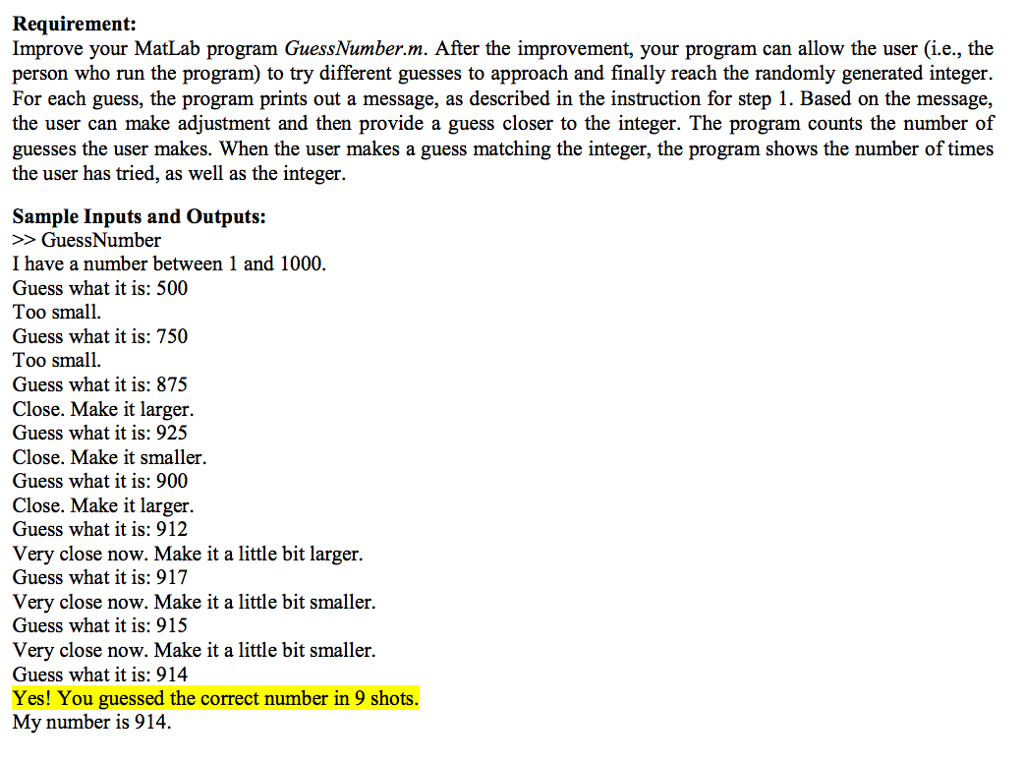 Solved Instruction 1) Program The major improvement is to | Chegg.com
