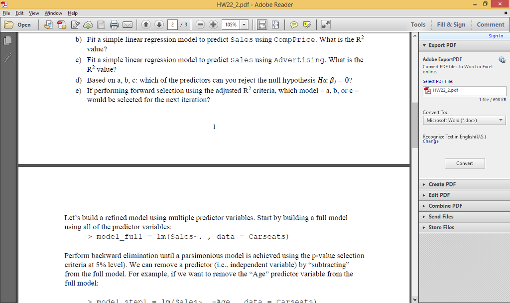 HW22 2.pdf Adobe Reader File Edit View Window Help | Chegg.com