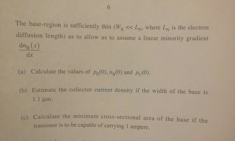 Solved BLE A Base Collector Emitter 7l /2 /n 2 x 1023 m3 4 x | Chegg.com