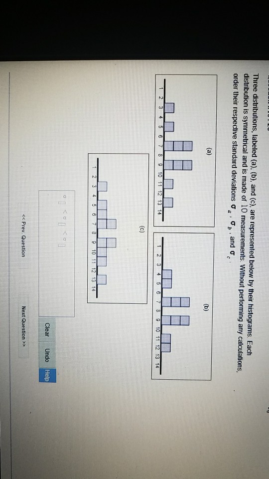 Solved Three distributions, labeled (a), (b), and (c), are | Chegg.com