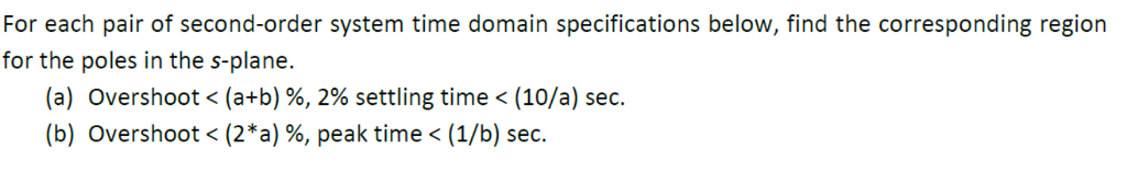Solved For each pair of second-order system time domain | Chegg.com