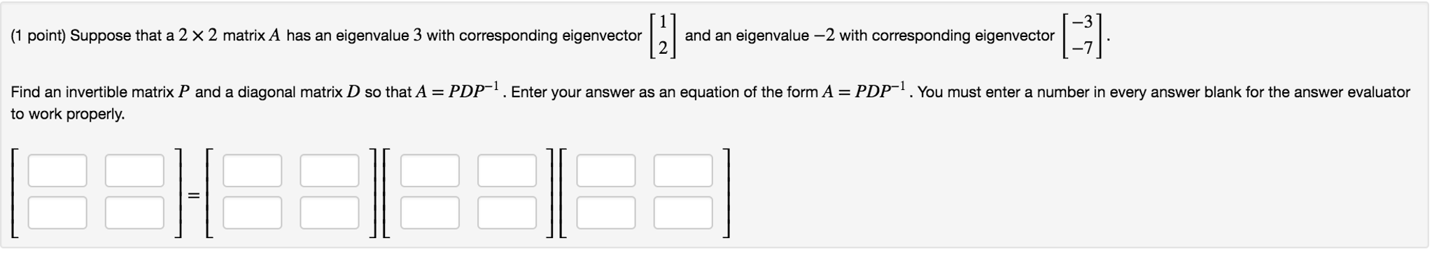 Solved Suppose That A 2 X 2 Matrix A Has An Eigenvalue 3 3024