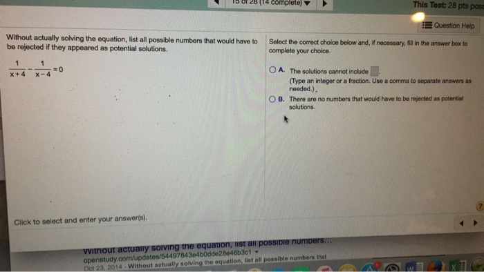 Solved Without actually solving the equation. list all | Chegg.com