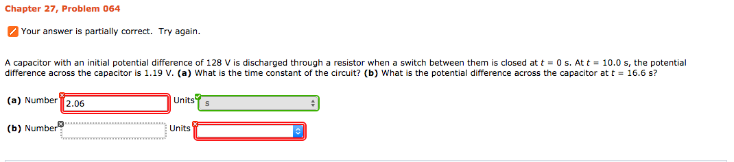 Solved Your answer is partially correct. Try again. A | Chegg.com