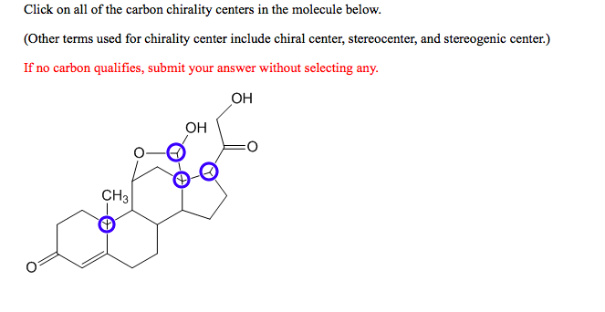 Solved Click on all of the carbon chirality centers in the | Chegg.com