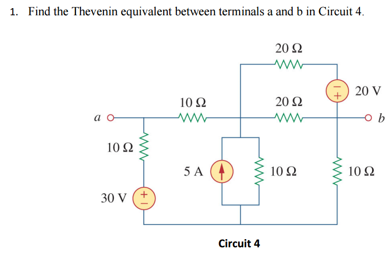 Solved Find the Thevenin equivalent between terminals a and | Chegg.com