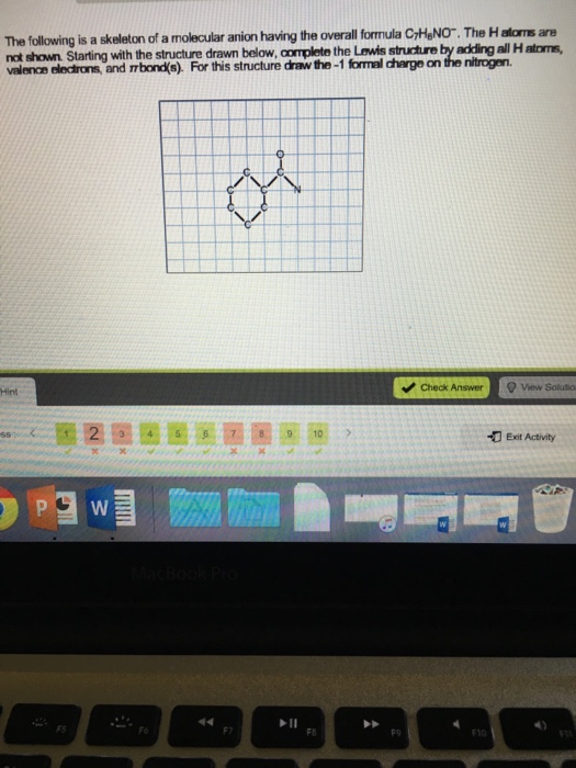 Solved The following is a skeleton of a molecular anion | Chegg.com