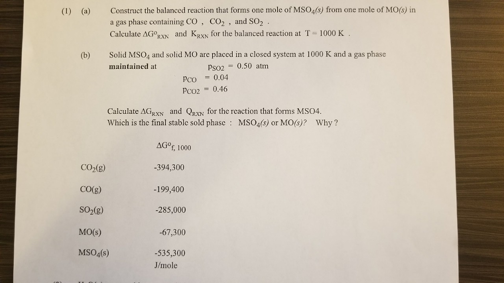 Solved Construct the balanced reaction that forms one mole | Chegg.com