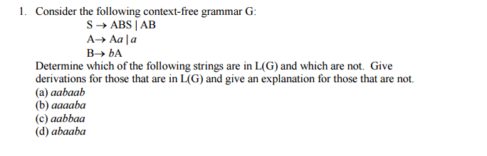 Solved Consider the following context-free grammar G: S | Chegg.com
