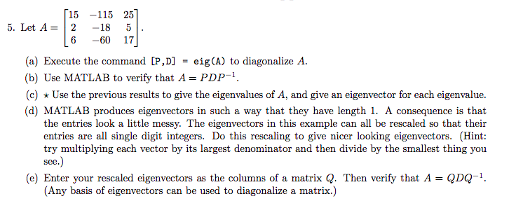 Solved MATLAB *This is my matlab homework from Linear | Chegg.com