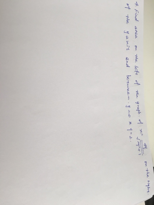 Solved Find Are An The Left Of Graph Of X 4y Squareroot Y 1 Chegg