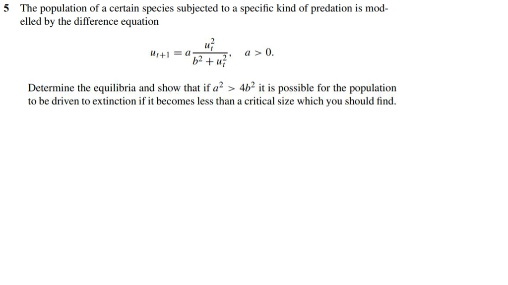 Solved S The population of a certain species subjected to a | Chegg.com