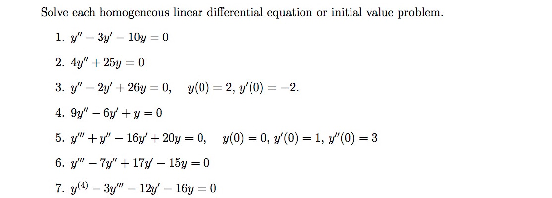 Solved Solve each homogeneous linear differential equation | Chegg.com
